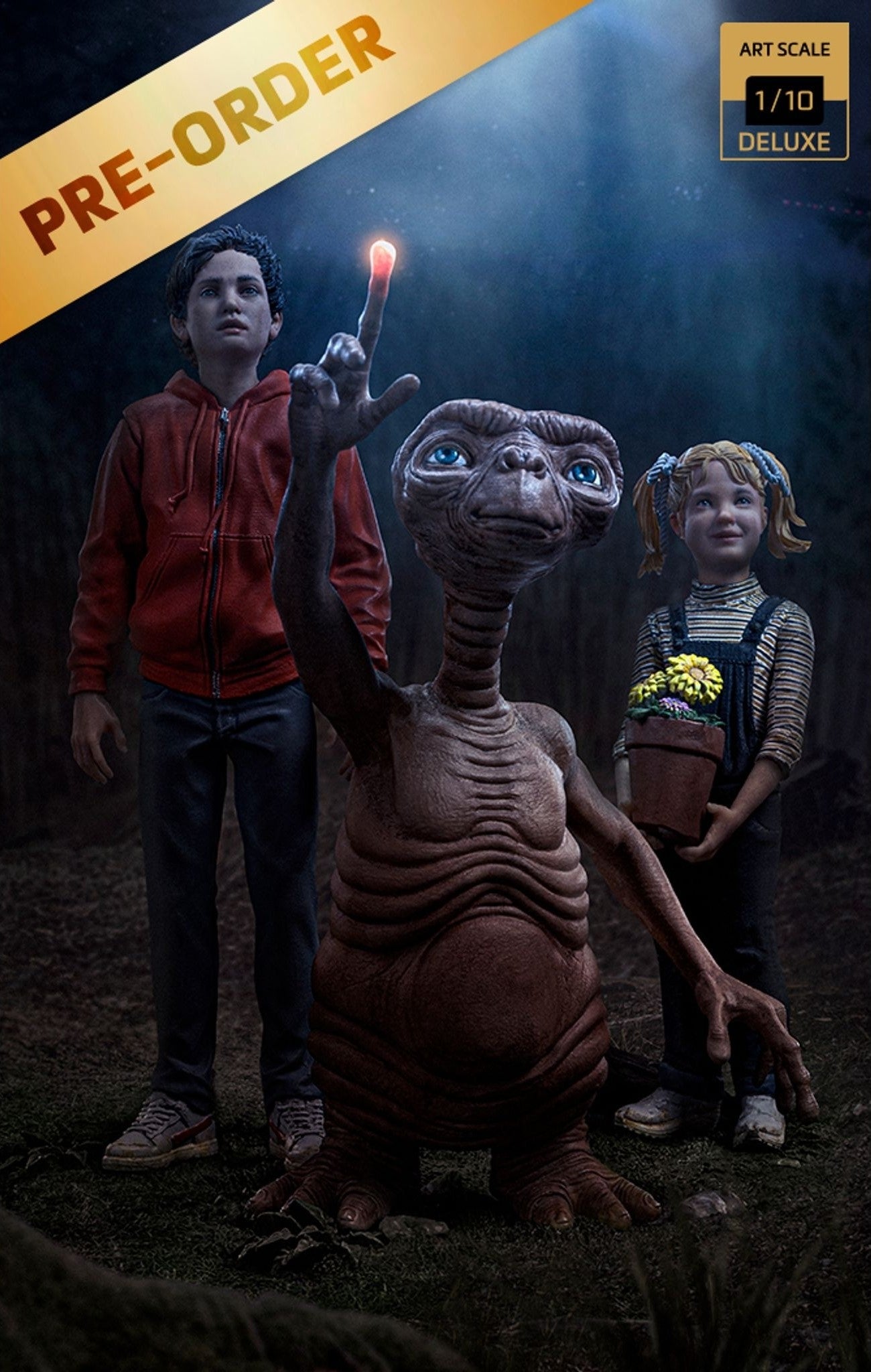 Iron Studios - Statue E.T., Elliot and Gertie Deluxe - E.T. - Art Scale ...